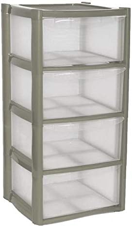 4 Drawer Large Plastic Storage Drawer Tower Perfect for Schools ...