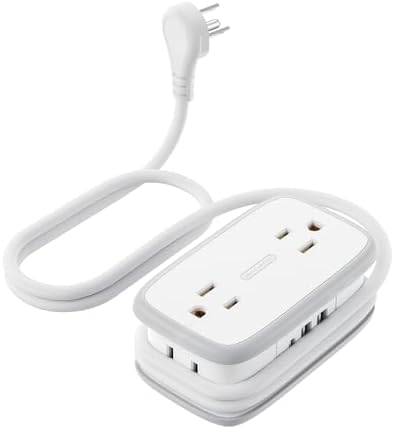 Amazon.com: Travel Charger for Multiple Devices, Flat Plug Power Strip ...