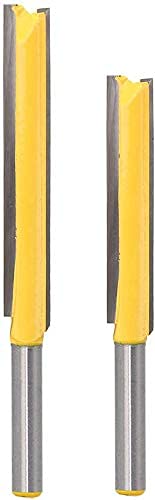 Yakamoz Long Straight Router Bit Set 2Pcs 1/4-Inch Shank Double Flute ...