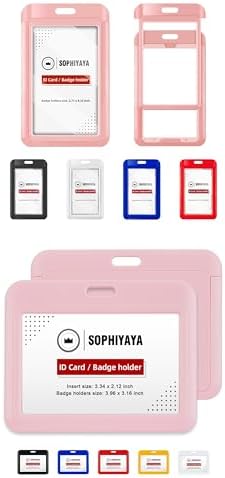 Amazon.com : 2 Pack Sliding ID Badge Holder with Double-Sided Windows ...
