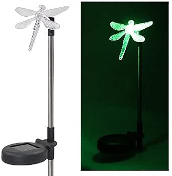 TY- Set of 2 Garden Color Changing Dragonfly Solar Stake Lights ...