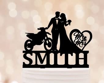 Buy Dirt Bike Cake Topper, Motocross Wedding Cake Toppers, Off-road ...