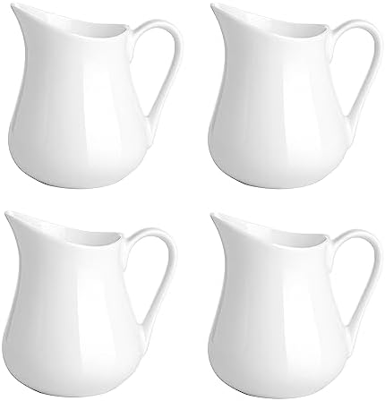 Amazon.com | Gurygo 4 Pack 4 Oz Classic White Creamer with Handle ...