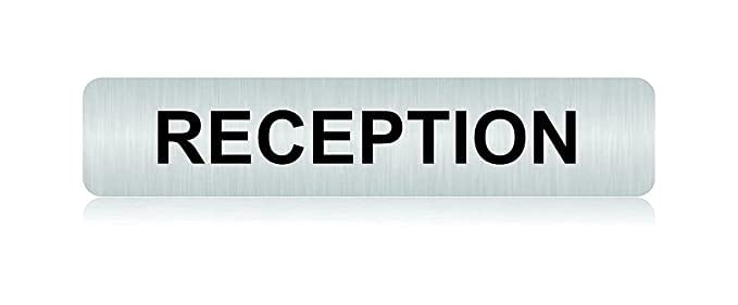 Reception Name Plate Signage Board Stainless Steel (Silver) : Amazon.in ...