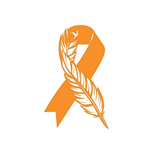 Awareness ribbon with feather and bird decal sticker, missing ...