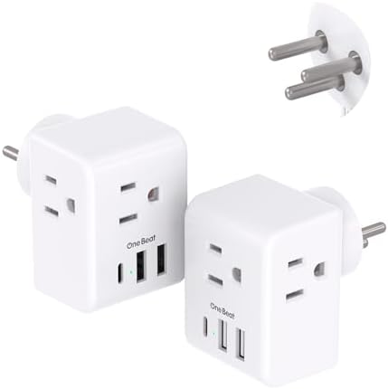 Amazon.com: 2 Pack Israel Power Adapter, One Beat Israel Travel Plug ...