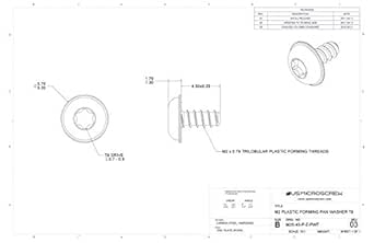 M2 X 4.5mm Plastic Thread Forming Screw Zinc Plated Steel Pan Washer ...