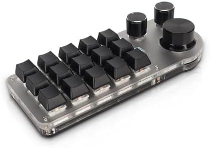 Amazon.com: 15 Keys 3 Knobs Macro Programmable Keyboard, 3 Connection ...
