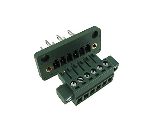 6-Pin 3.81mm Screw Terminal Block Plug Shrouded Flange - Panel Mount ...