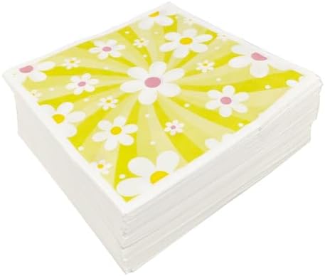 Amazon.com: LOONELO Daisy Paper Napkins, 100pcs Groovy Boho Daisy ...
