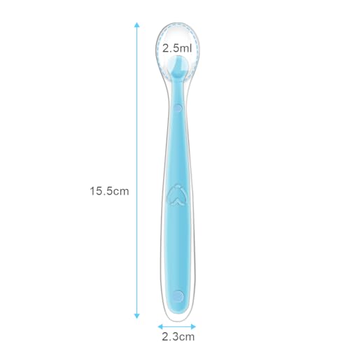 Vicloon Silicone Spoon, 5 Pcs Baby Spoons for Baby Feeding and Infant ...