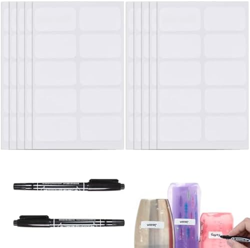 100Pcs No Iron Clothing Labels, Writable Fabric Labels, with 2Pcs ...