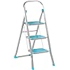 Beldray LA024510TQ 3 Step Ladder - Non-Slip Folding Ladder, Approx 2.5m ...