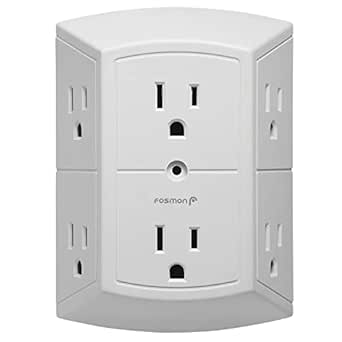 Amazon.com: 6-Outlet Wall Plug, Fosmon Six Plug Outlet Adapter, 6 Way ...