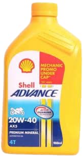 SHREE SAI Shell Advance AX5 4T 20W-40 API SL Conventional Engine Oil (1 ...