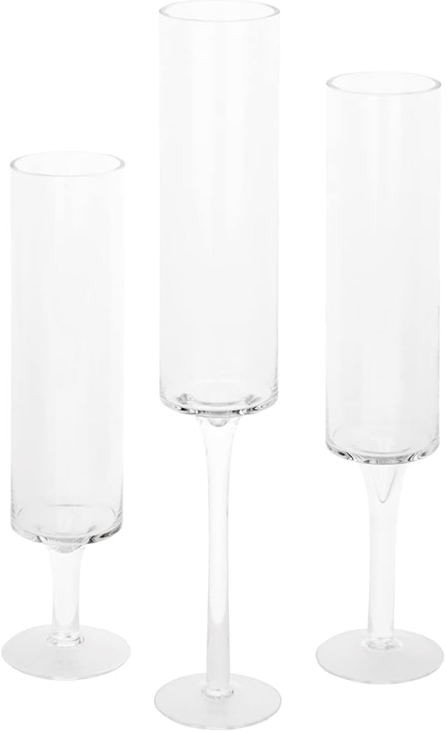 Amazon.com: 12 Pcs Glass Candle Holder Tall Tea Lights Candle Holder ...