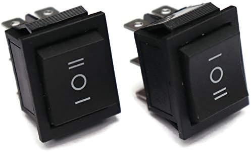Electronic Spices Black Rocker Button switch DPDT 3 Position ON-Off-ON ...