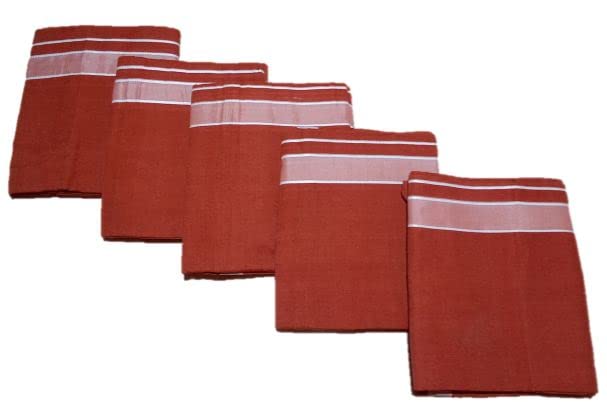 Men's Kerala Dhotis Cotton/Free Size Combo (Pack of 5) assorted Kavi ...