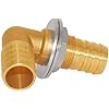 Uenede 2PCS Solid Brass 90°Elbow Barb Bulkhead Fitting 5/8”OD Barb Bulkhead Coupling Tank ...