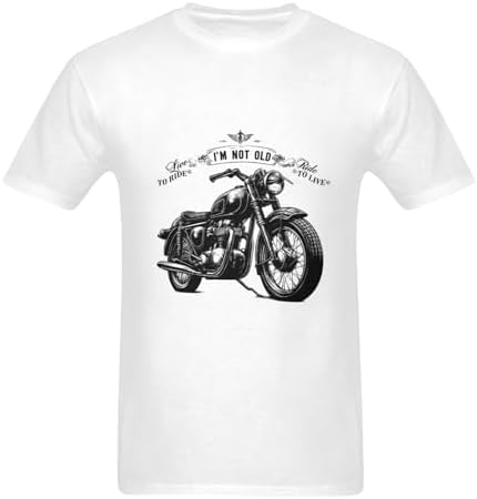 Mens T-Shirts Vintage Motorcycle Graphic T-Shirt Cool Biker Style ...