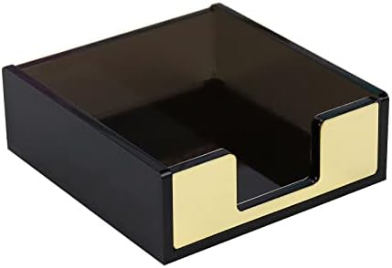 Amazon.com : Acrylic Black and Gold Sticky Note Holder 3.7"¡Á3.7 Sticky ...