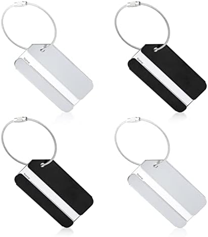 Amazon.com: 4pcs Aluminium Metal Luggage Tags, Travel ID Bag Tag ...