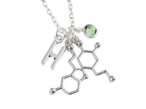 Personalised Serotonin and Dopamine Necklace, sterling silver or silver ...
