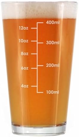 Amazon.com: Bevvee Mixing Glass Measuring Cup - Pint Glass for Bar ...