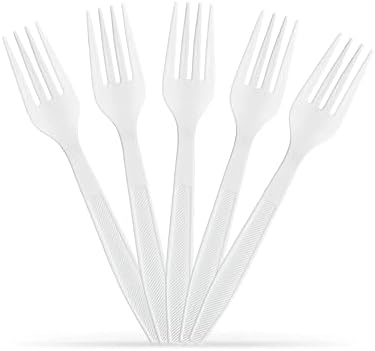 Forks (Pack of 100) White Forks Strong Heavy Duty Reusable & Washable ...