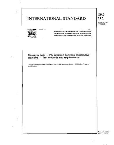 ISO 252:1988, Conveyor belts - Ply adhesion between constitutive ...