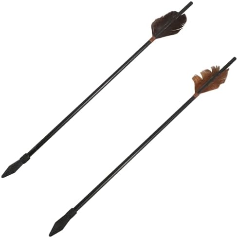 SUPVOX 2 Pack Wooden Tossing Arrows with Soft Rubber Tips - Handmade ...