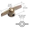 Champagne T-Crank Window Handle; 3/8"-11 Spline Size for Pella ...
