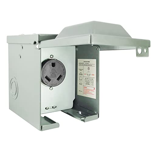 30 Amp 125 Volt RV Power Outlet Box Enclosed Lockable Weatherproof ...