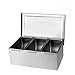 Amazon.com | TrueCraftware- 3 Compartment Stainless Steel Condiment Bar ...