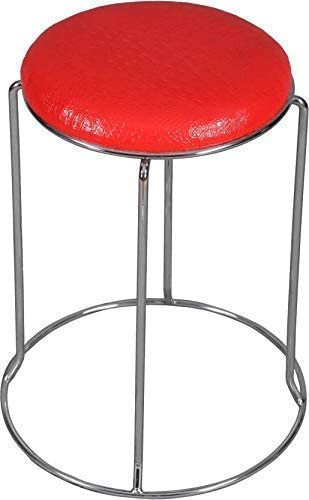 SHREEYETI Cushion Steel Stool Multipurpose Stool with Cushion Seat, Red ...