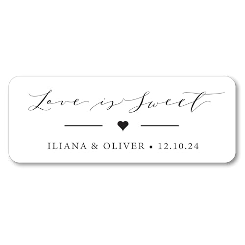Amazon.com: Love is Sweet Stickers for Wedding Favors, Modern Themed ...