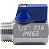 Amazon.com: Beduan 1/2" Mini Ball Valve, Stainless Steel Female x Male NPT Thread Shut-Off Valve ...