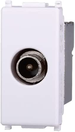 DIRECT TV SOCKET MODULE 1P WHITE MALE CONNECTOR COMPATIBLE VIMAR PLANA ...