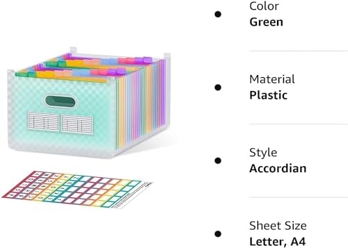 Snapklik.com : ThinkTex 26 Pockets Accordion File Organizer, Upright ...