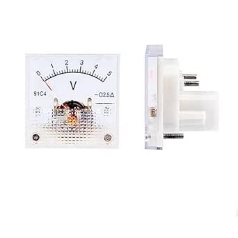 Amazon.com: 91C4 DC Voltmeter Analog Voltage Panel Meter Mechanical ...