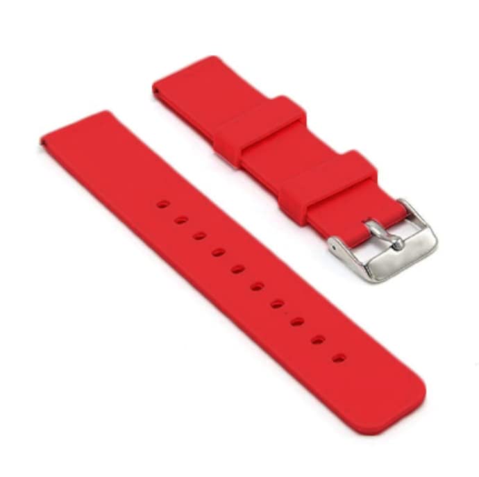 SBWC Red Rubber Silicon Watch strap 18mm Red Rubber Watch Strap For Men ...