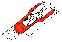 Amazon.com: Molex 19005-0001 Terminal, Female Disconnect, 0.25IN, RED ...