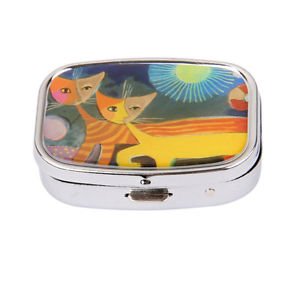 Cats at Moonlight Pill Medicine Box Organizer Container Case with ...