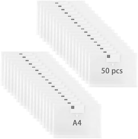 SHUESS 50 Pcs Plastic Wallets A4 with Label Pocket - A4 Plastic Wallets ...