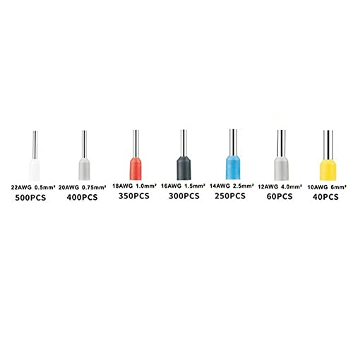 Dciustfhe 1900Pcs Wire Ferrules Terminals Kit AWG 22-10 Terminal ...