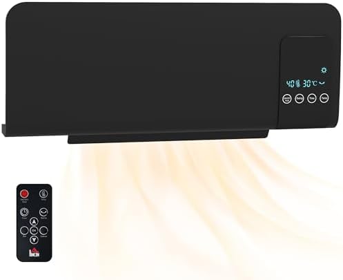 HOMCOM PTC Ceramic Heater Wall Mounted Fan Heater 1000 W / 2000 W ...