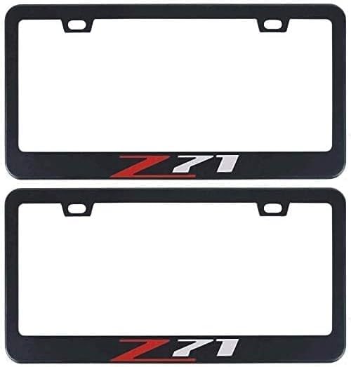 Amazon.com: 2X Black Z71 Off Road License Plate Frame Cover Holder ...