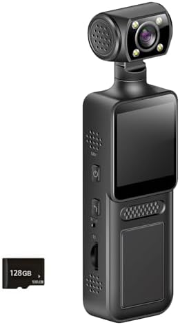 Geavonyg 4K Body Camera Video Small Wearable Portable 180 Degree ...