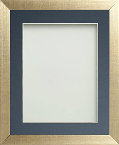 Frame Company Simpson Range Gold 10×8 inch Frame With Blue Mount for 7× ...