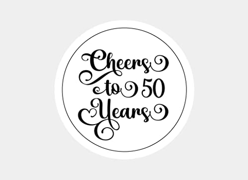 Amazon.com: Cheers To 50 Years Stickers, 50th Anniversary Stickers 2 ...